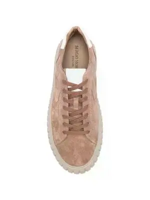 SERGIO MORETTI FIRENZE Beige Suede Lace-up Sneakers