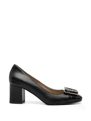 SERGIO MORETTI FIRENZE Buckle-detail Crocodile-effect Pumps - Black