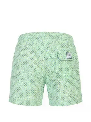 Fedeli Geometric-print Swim Shorts