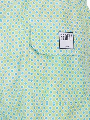 Fedeli Geometric-print Swim Shorts