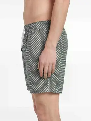 Fedeli Floral-print Swim Shorts - Green