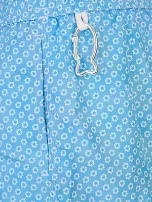 Fedeli Floral-print Swim Shorts - Blue