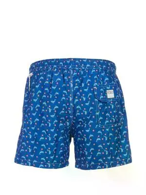 Fedeli Printed Swim Shorts - Blue