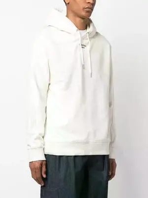 Calvin Klein Stacked Logo Cotton Hoodie - White