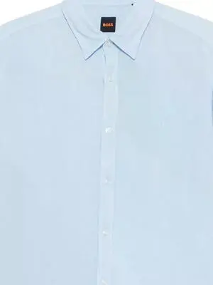 BOSS Logo-embroidered Shirt - Blue