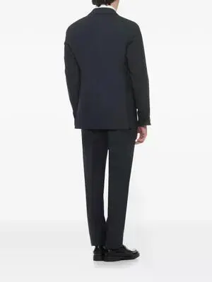 LARDINI Peak-lapel Wool Suit - Blue