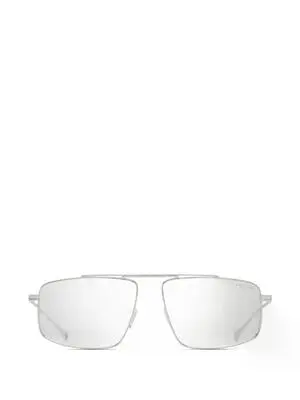 Dita Rectangle-frame Double-bridge Glasses - Silver