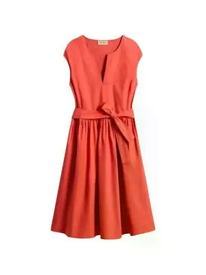 Woolrich Belted Cotton-poplin Dress - Red
