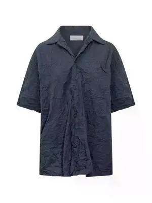 GONGDID DESIGN Hand-pleated Crinkled Shirt - Blue