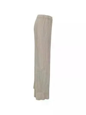 GONGDID DESIGN Plissé Striped Trousers