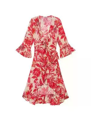 Malìparmi Floral Print Midi Dress - Red