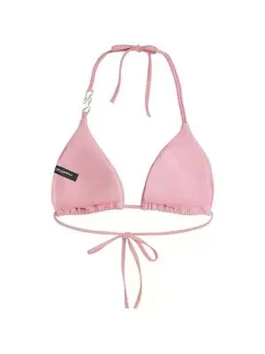 Karl Lagerfeld Triangle Bikini Top With Logo Hardware