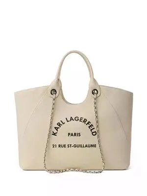 Karl Lagerfeld Rue St-guillaume Chain Tote Bag - Neutrals