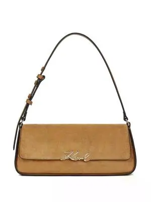 Karl Lagerfeld Signature Suede Shoulder Bag