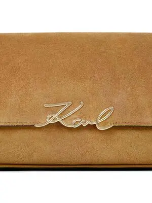Karl Lagerfeld Signature Suede Shoulder Bag