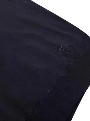 LANEUS Short-sleeve Knitted Polo Shirt - Blue