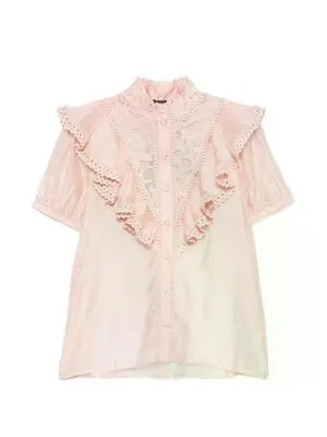 CENERE GB Lace-insert Ruffled Blouse