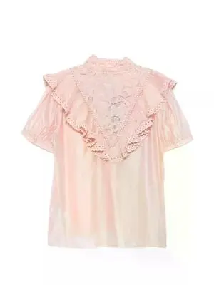 CENERE GB Lace-insert Ruffled Blouse