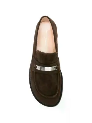 ADRIANNA FERETTI Woven Suede Loafers