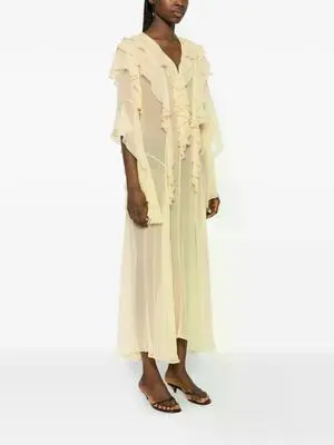 Erika Cavallini Ruffled V-neck Dress