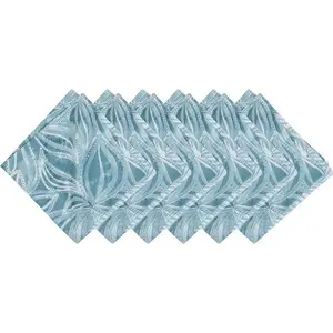 C&F HOME Azzurra Marine Coastal 100% Cotton Set Of 6 Cloth Napkins - Blue