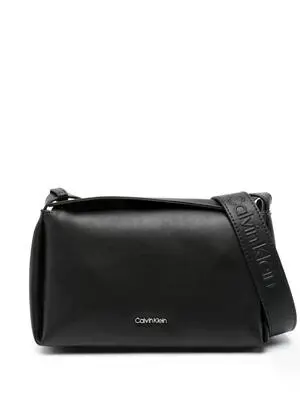 Calvin Klein Logo-embossed Leather Shoulder Bag