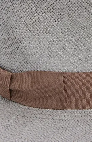 RENÉ MANTILLA, NEW YORK Woven Straw Fedora - Grey