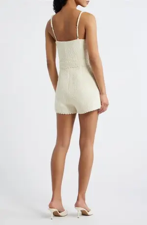 Line & Dot Rhia Shell Button Tweed Romper
