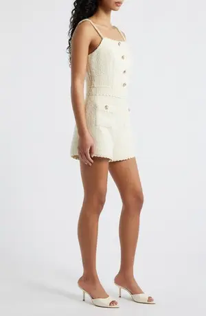 Line & Dot Rhia Shell Button Tweed Romper