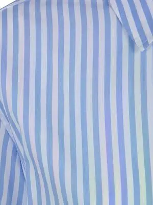 MC2 SAINT BARTH Vertical-stripe Logo-embroidered Shirt - Blue