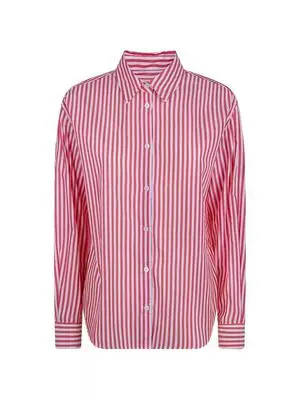 MC2 SAINT BARTH Meith Vertical-stripe Shirt - Red
