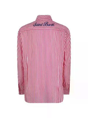 MC2 SAINT BARTH Meith Vertical-stripe Shirt - Red