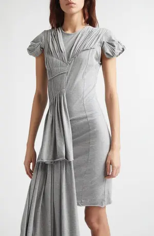 JULIE KEGELS Draped Cotton Jersey Dress