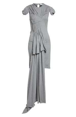 JULIE KEGELS Draped Cotton Jersey Dress