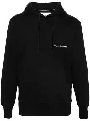Calvin Klein Logo-print Cotton Hoodie - Black
