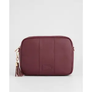 POM POM LONDON Pom Pom London City Plus Crossbody Bag Dark Maroon