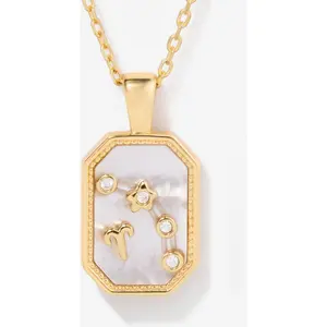 LITTLE SKY STONE Birthstone Zodiac Pendant Necklace Aries/april