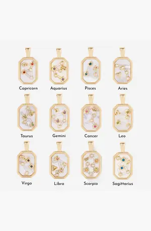 LITTLE SKY STONE Birthstone Zodiac Pendant Necklace - Gemini/june