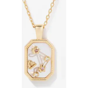 LITTLE SKY STONE Birthstone Zodiac Pendant Necklace Libra/october