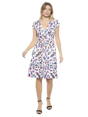 24seven Comfort Apparel Animal Print Day Dresses