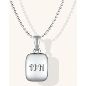 MANTRA 11:11 Pendant Necklace In Sterling And 18k Gold Vermeil - Silver