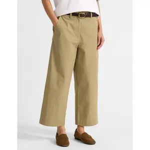 ALBARAY Cropped Barrel Trousers Stone