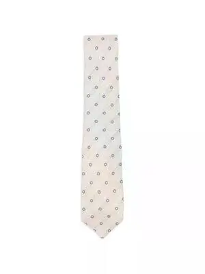 BARBA NAPOLI Floral-pattern Standard Neck Tie - Neutrals