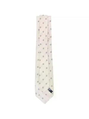 BARBA NAPOLI Floral-pattern Standard Neck Tie - Neutrals