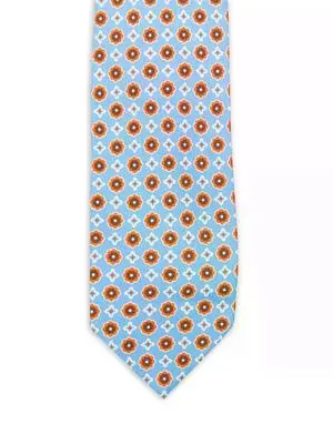 BARBA NAPOLI Floral-print Neck Tie - Blue