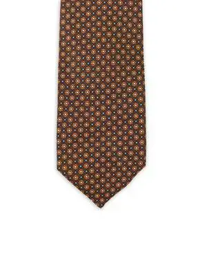 BARBA NAPOLI Floral-print Neck Tie - Brown