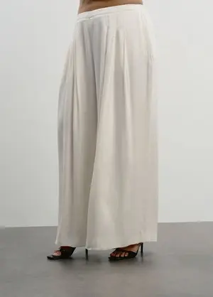 11 HONORE Pleated Wide Leg Trousers