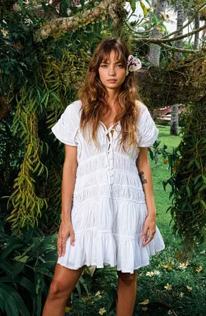 BRUNNA.CO Srikandi Ruffle Mini Dress - White