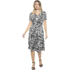 24seven Comfort Apparel Short Sleeve Day Dresses