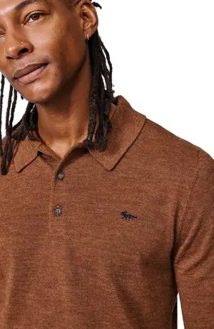 AUBIN Chapel Merino Long Sleeve Polo